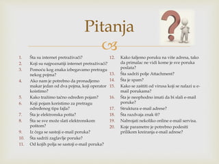 Internet pretrazivaci i elektronska posta | PPTX