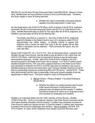 The Crew Source: abdalla motion to convert tentative ruling | PDF