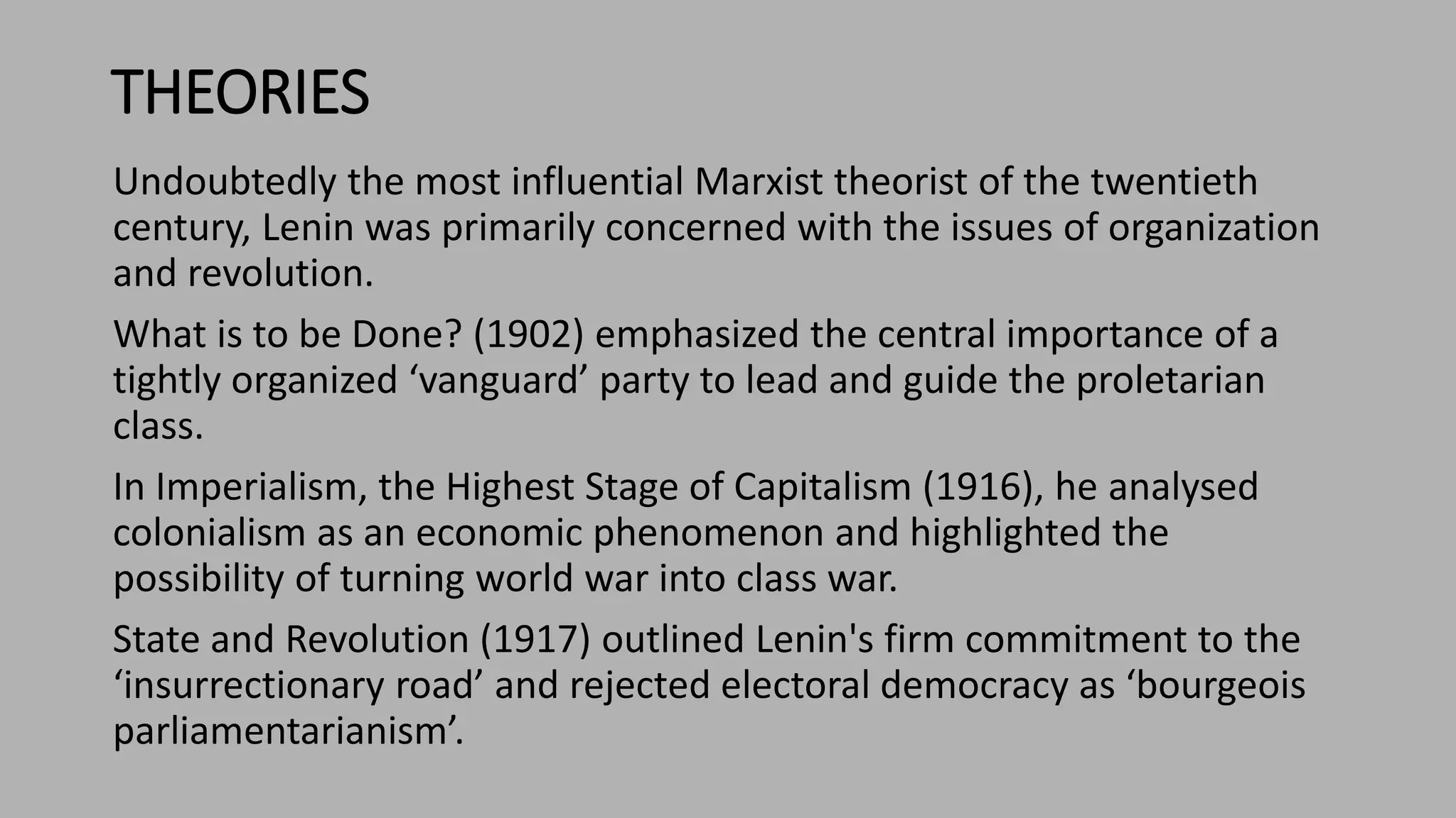POLITICAL IDEOLOGIES - LENINISM | PPTX