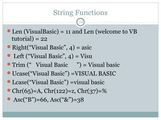 ملخص البرمجة المرئية - الوحدة الخامسة | PPT