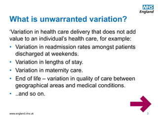 Building Capacity and Leadership to Identify Unwarranted Variation and ...