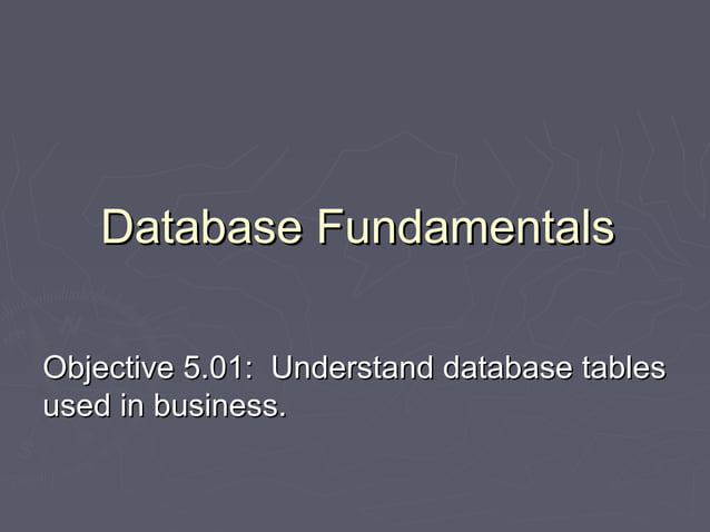 5.01 database-fundamentals | PPT