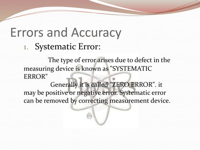5. errors and accuracy | PPT