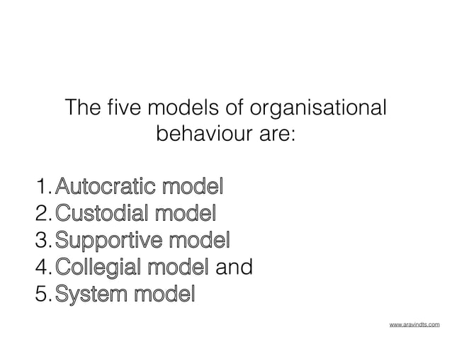 Models of Organisational Behaviour | PDF