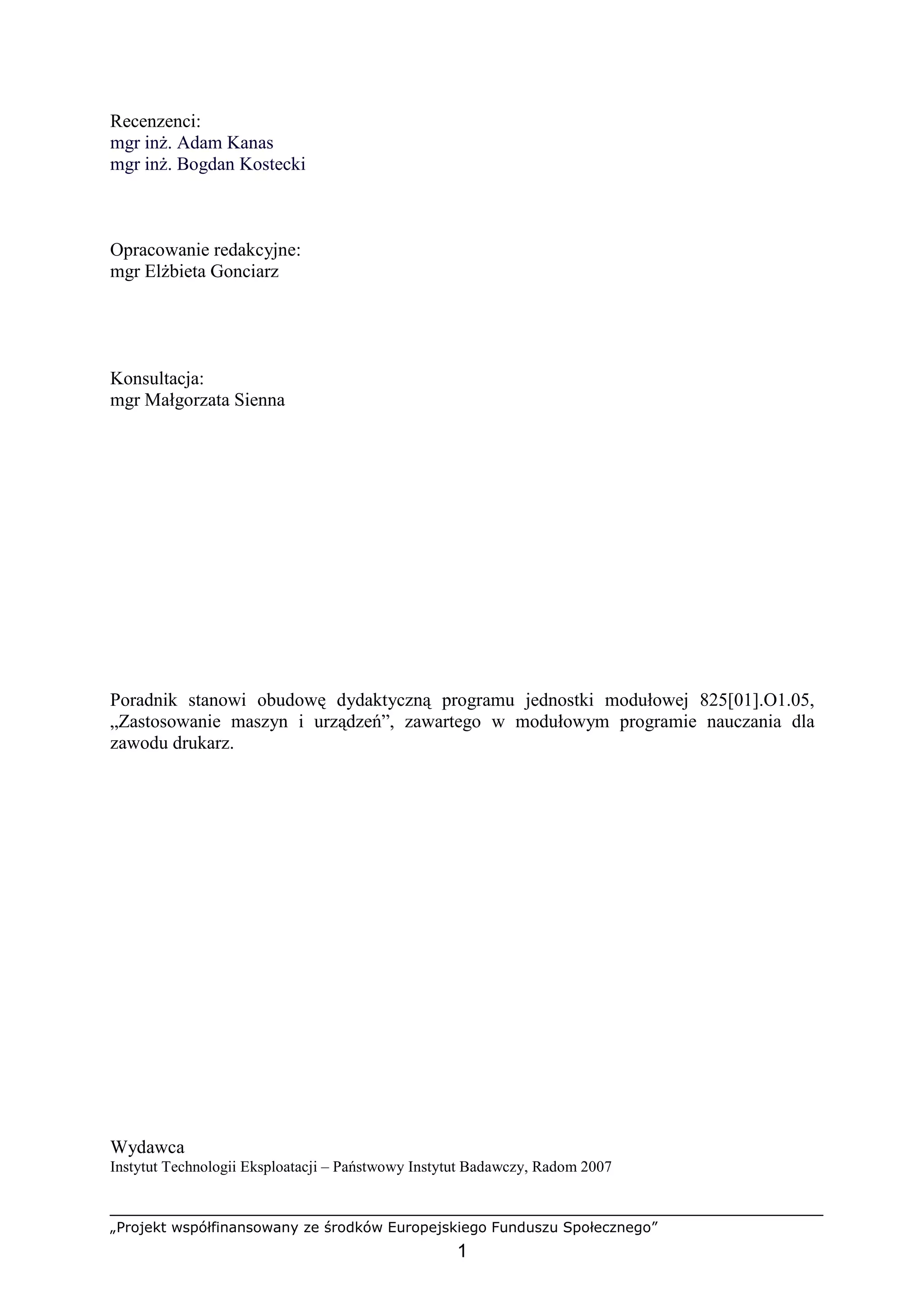 5. Zastosowanie maszyn i urządzeń | PDF