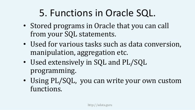 Oracle Sql Functions