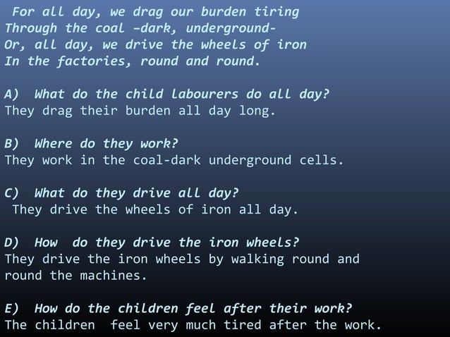 THE CRY OF THE CHILDREN | PPT