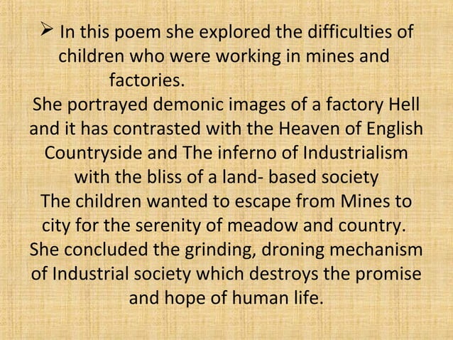 THE CRY OF THE CHILDREN | PPT