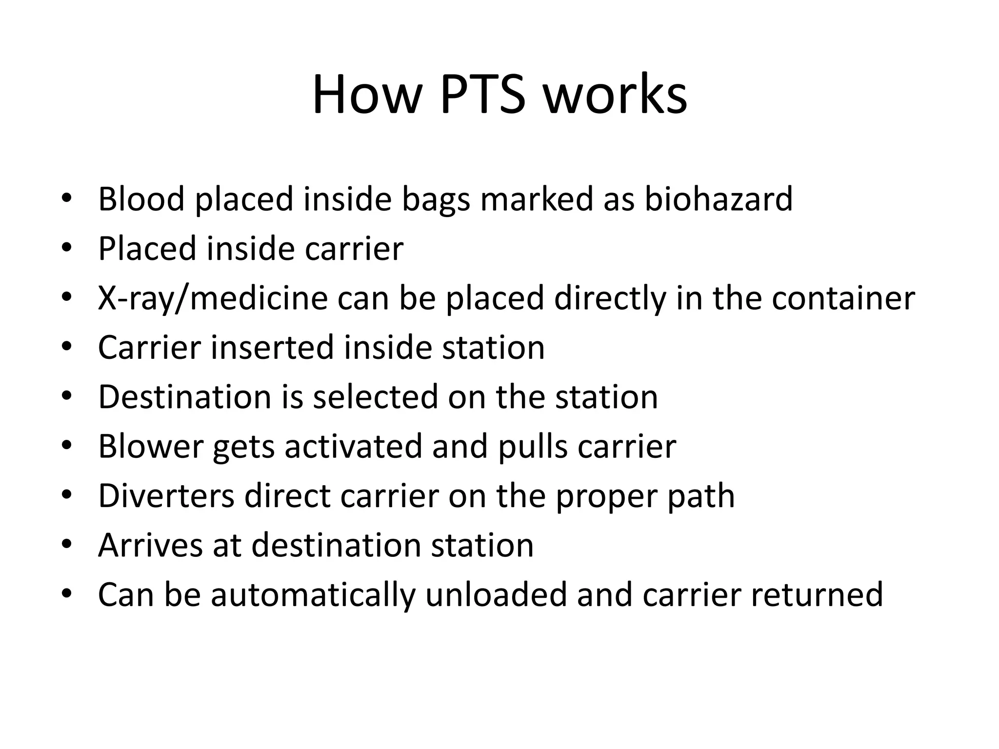 PNEUMATIC TUBE SYSTEM | PPTX