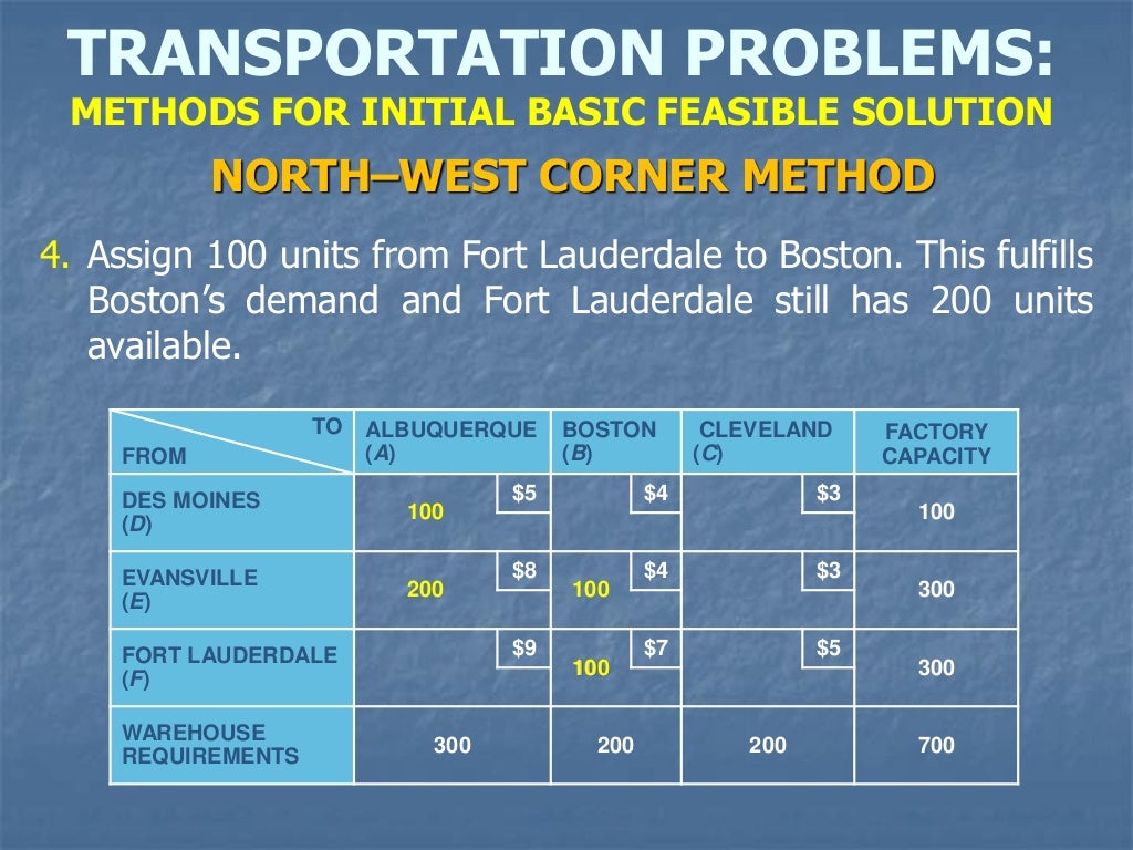 5. transportation problems