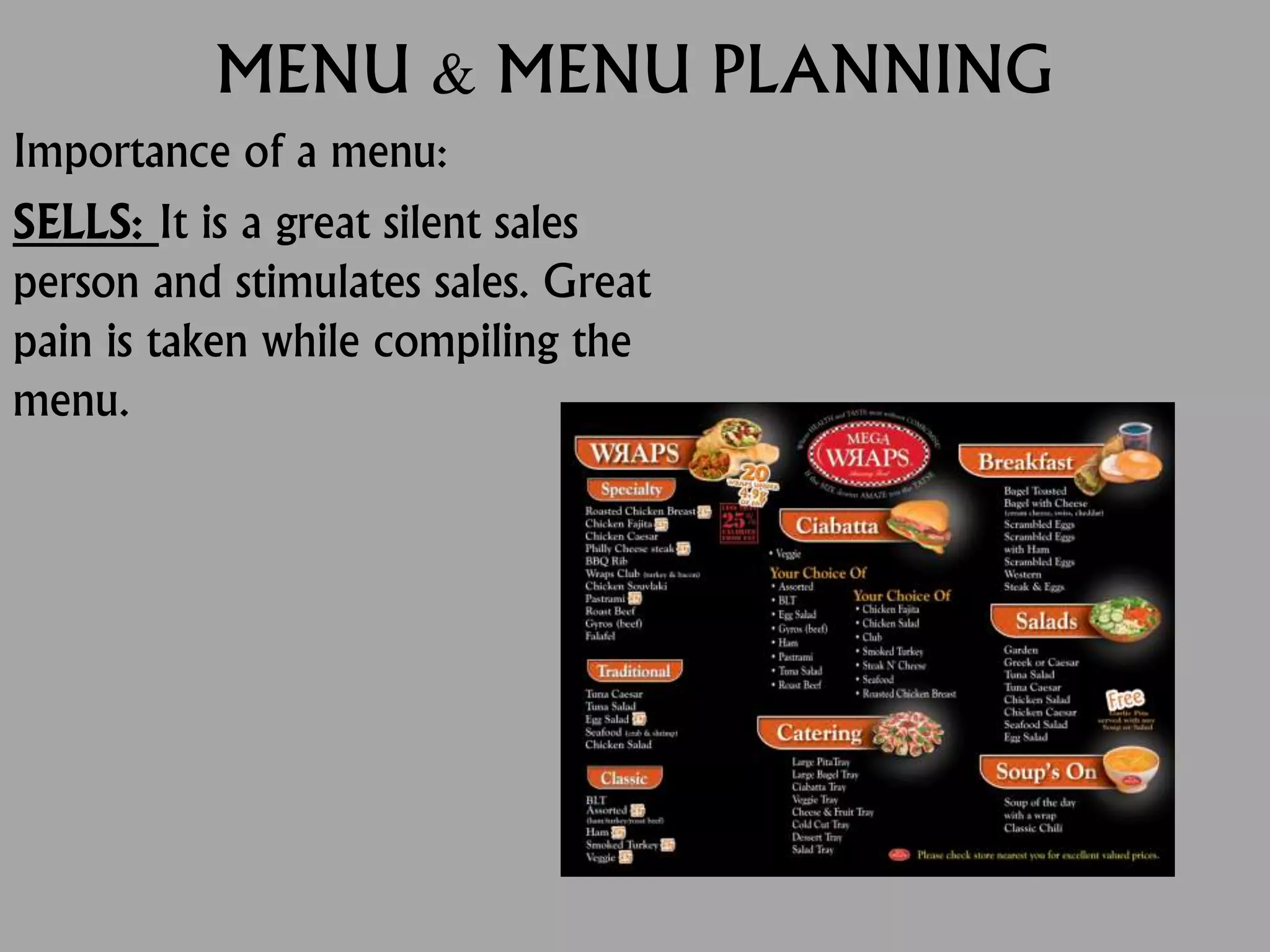 Menu, its types and menu planning | PPTX