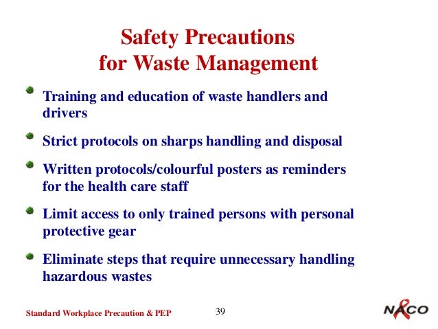 standard workplace precautions-waste management