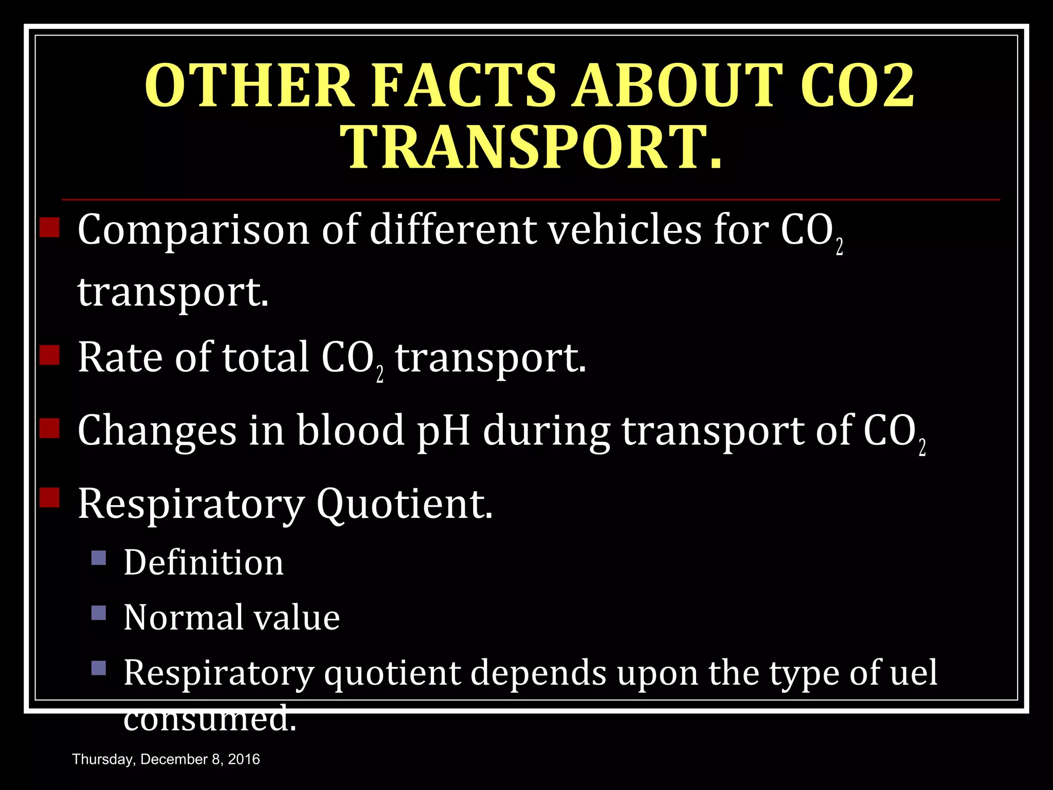 TRANSPORT OF CARBON DIOXIDE | PPT