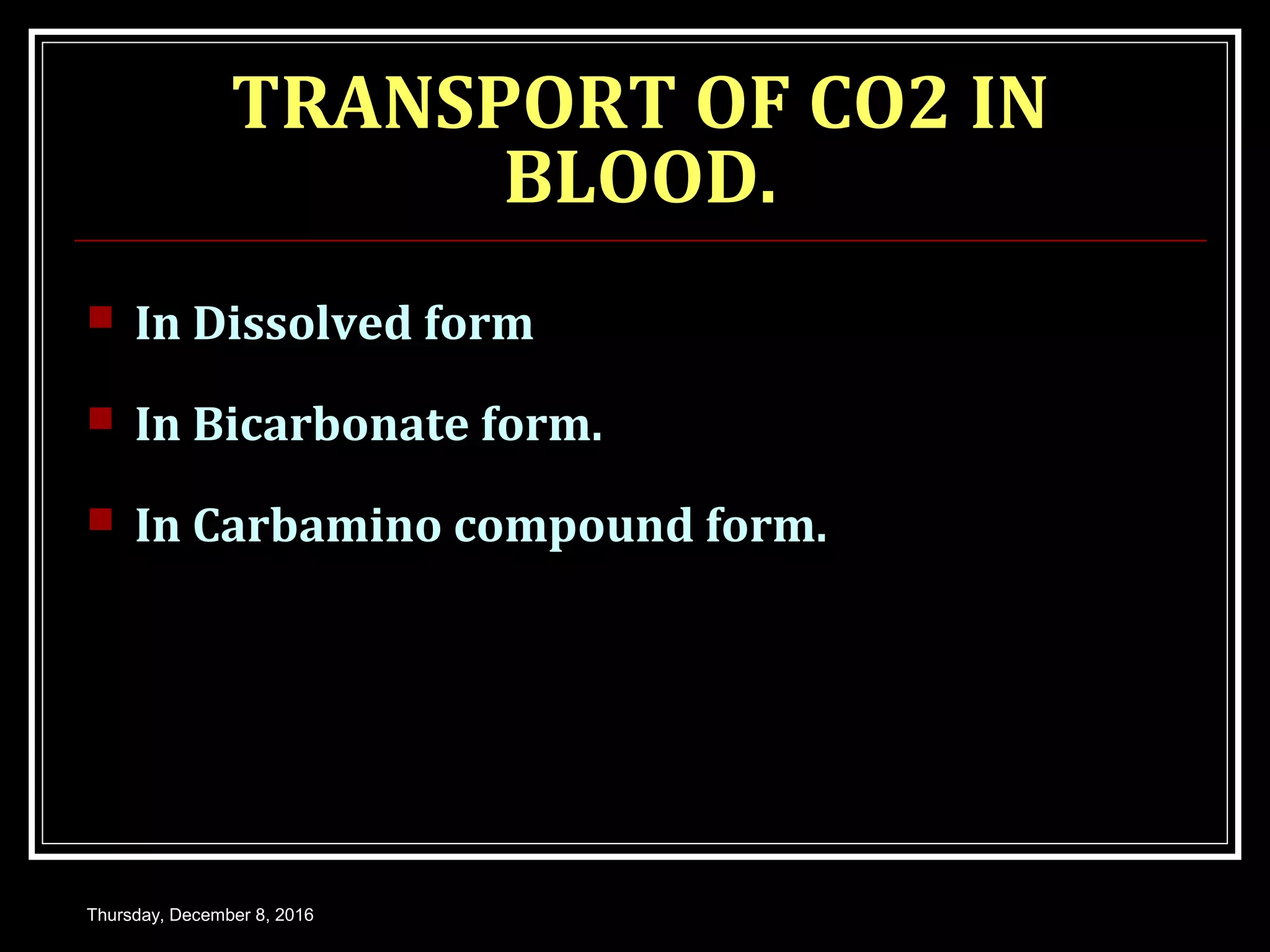 TRANSPORT OF CARBON DIOXIDE | PPT