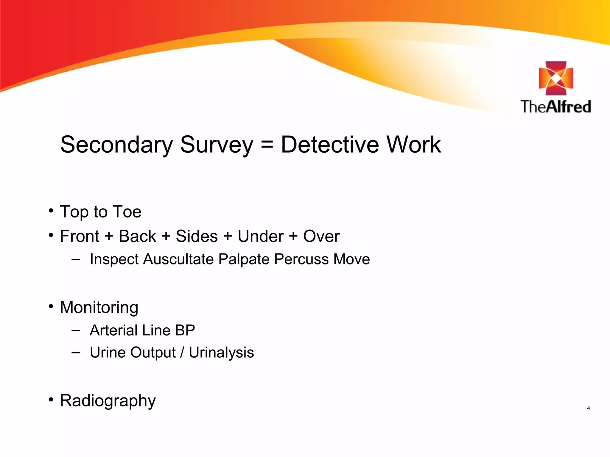 Secondary survey - Helen Stergiou | PPT