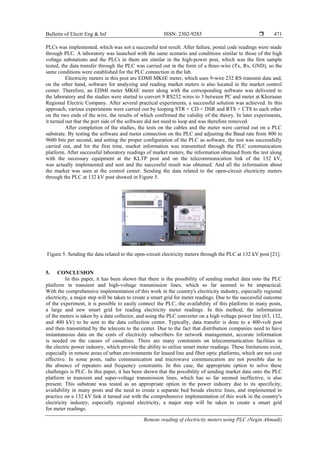 Remote reading of electricity meters using PLC | PDF