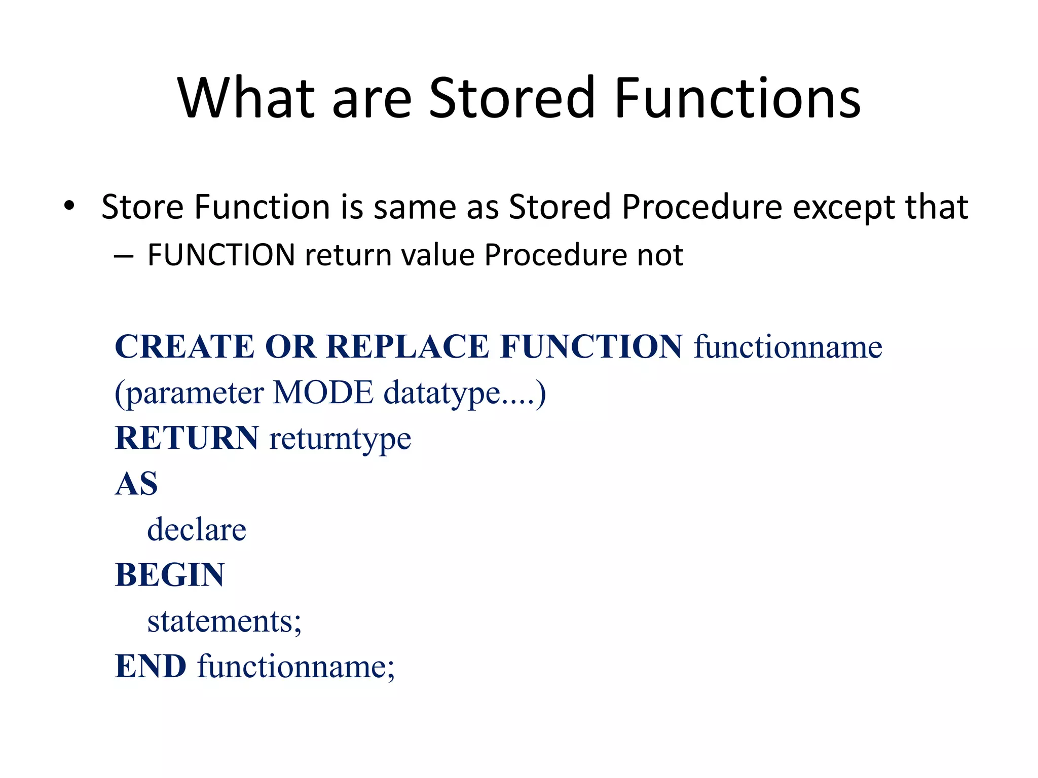 5. stored procedure and functions | PPTX