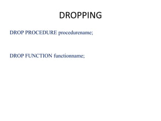 5. stored procedure and functions | PPTX