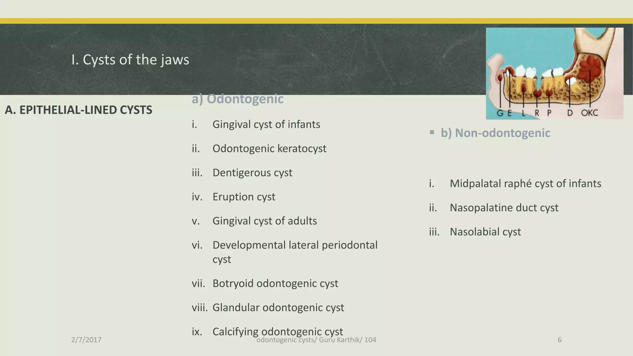 Odontogenic cysts | PPTX