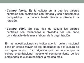 Cultura organizacional y valores | PPTX