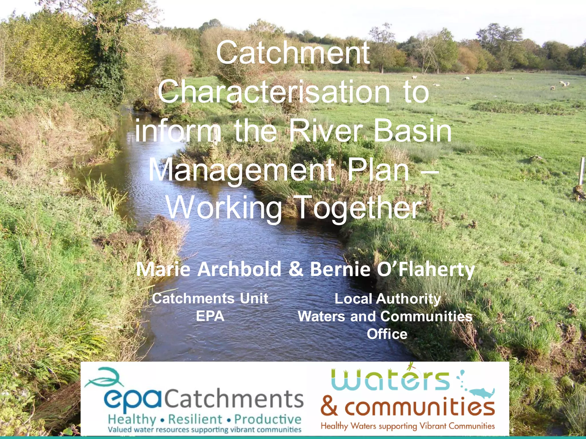 5. Catchment Characterisation to inform the River Basin Management Plan ...
