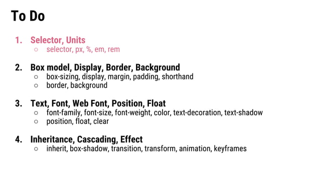 [Basic HTML/CSS] 5. css - selector, units | PPT