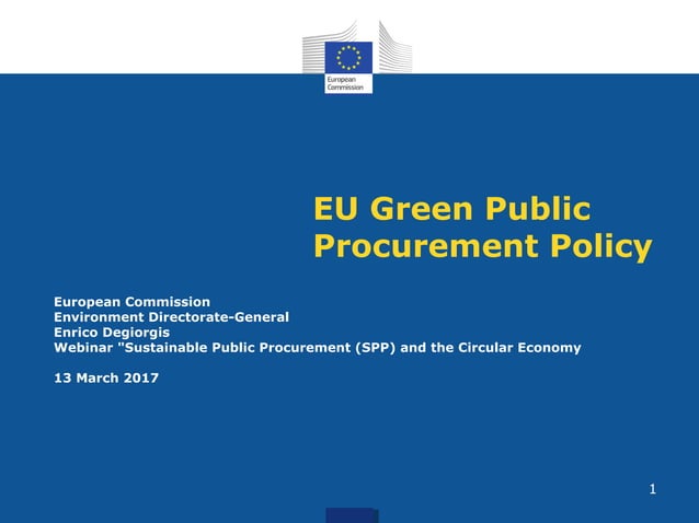EU Green Public Procurement Policy | PPT