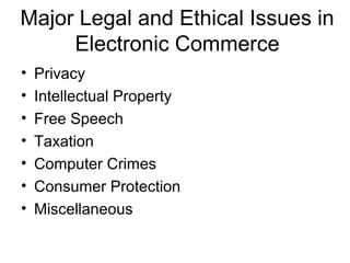 legal and ethcal issues of e business | PPT