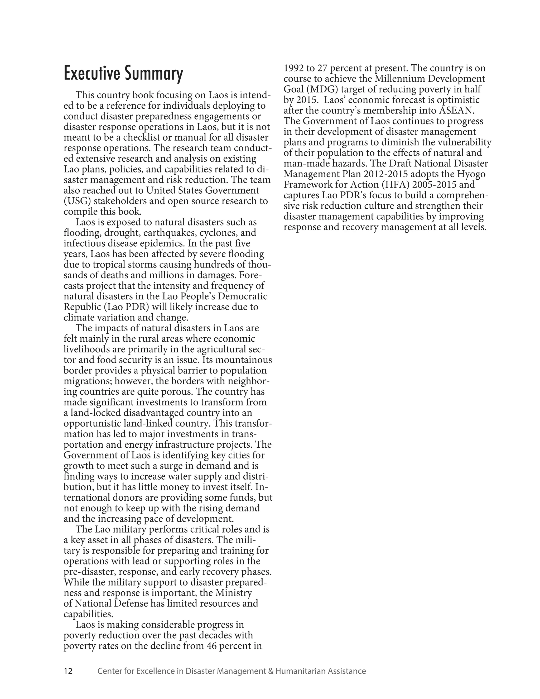 Lao pdr disaster management reference handbook | PDF