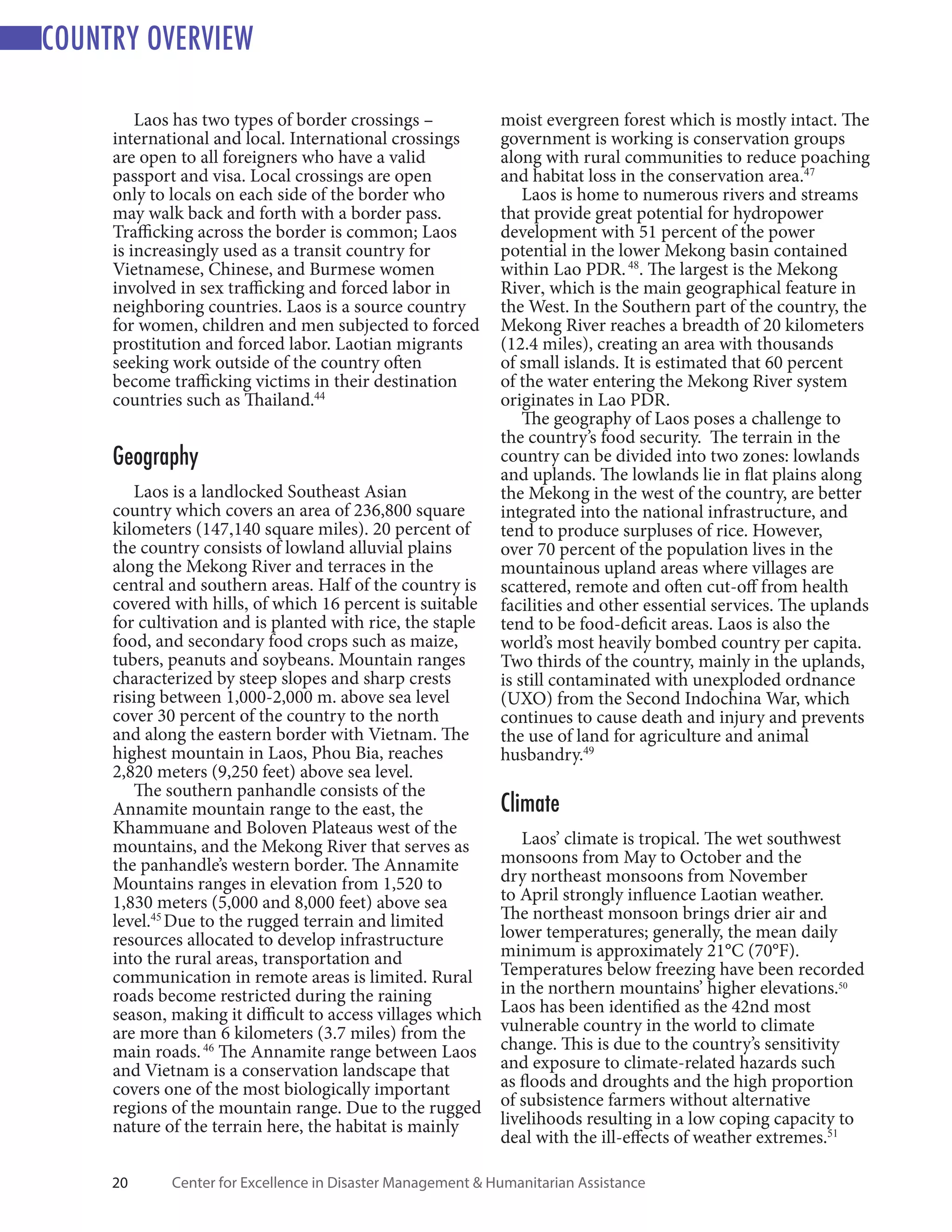 Lao pdr disaster management reference handbook | PDF