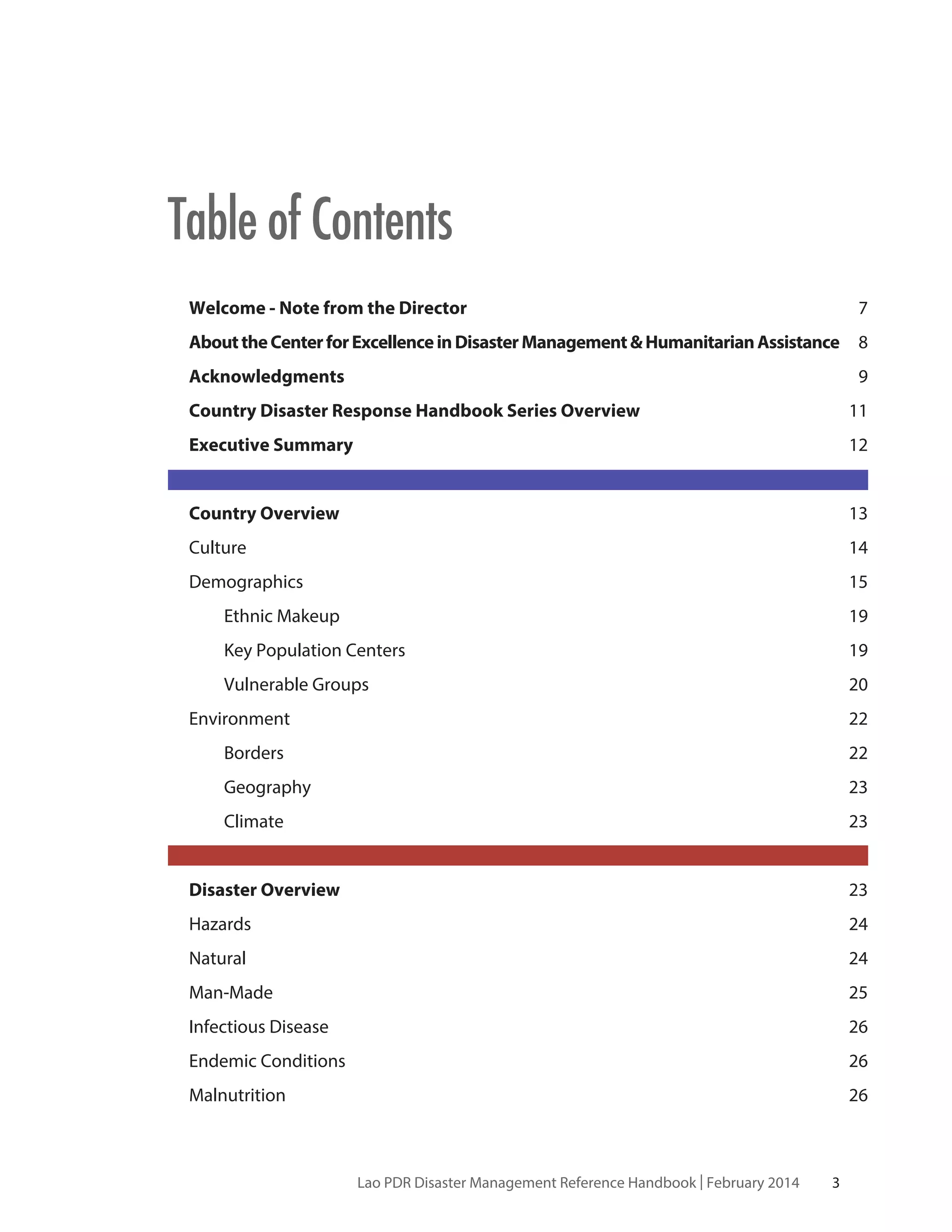 Lao pdr disaster management reference handbook | PDF