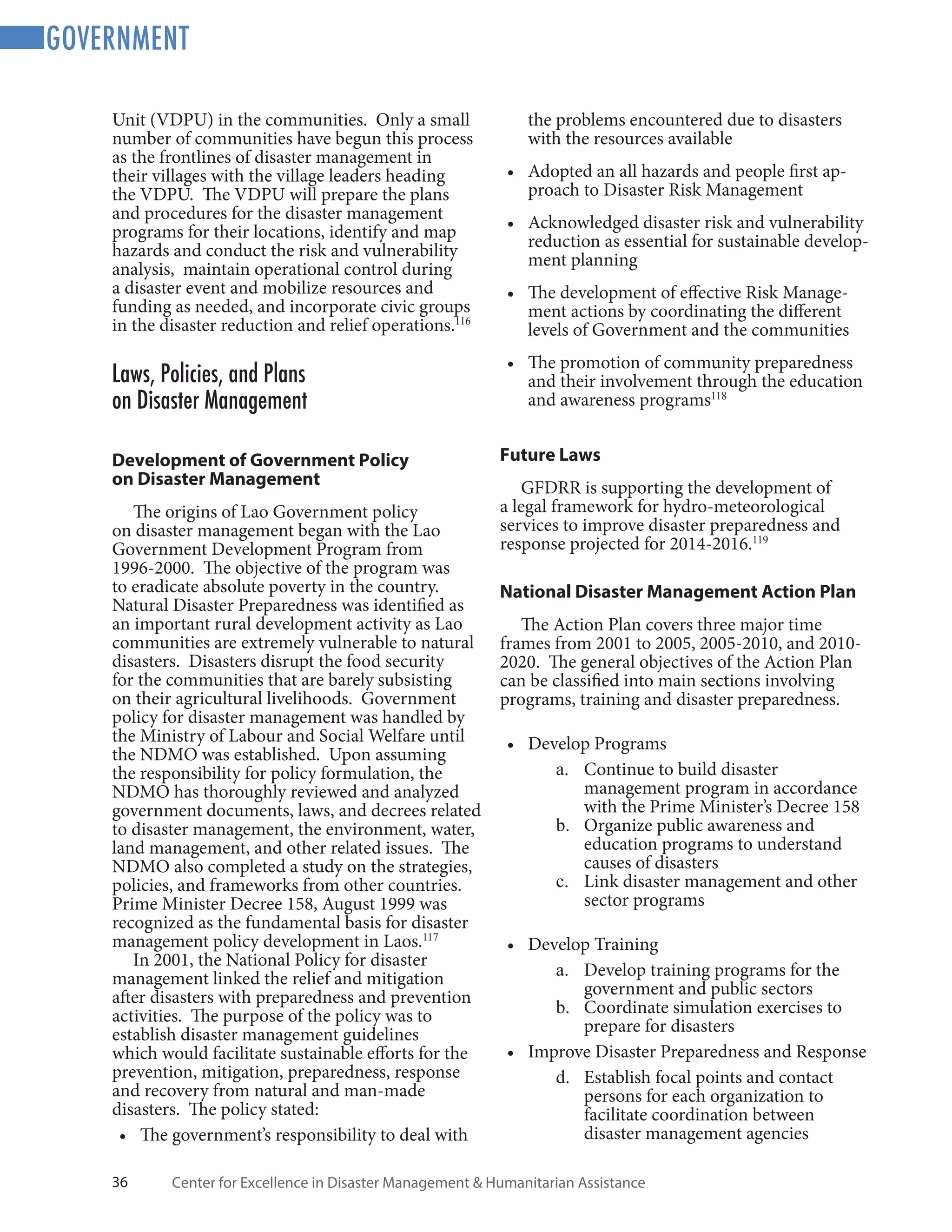 Lao pdr disaster management reference handbook | PDF