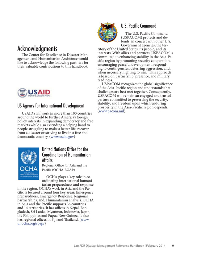 Lao pdr disaster management reference handbook | PDF