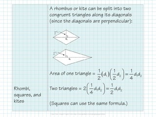 5.13.1b Area of Rhombi and Kites | PDF
