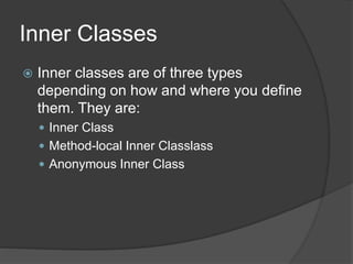 types of classes in java | PPT