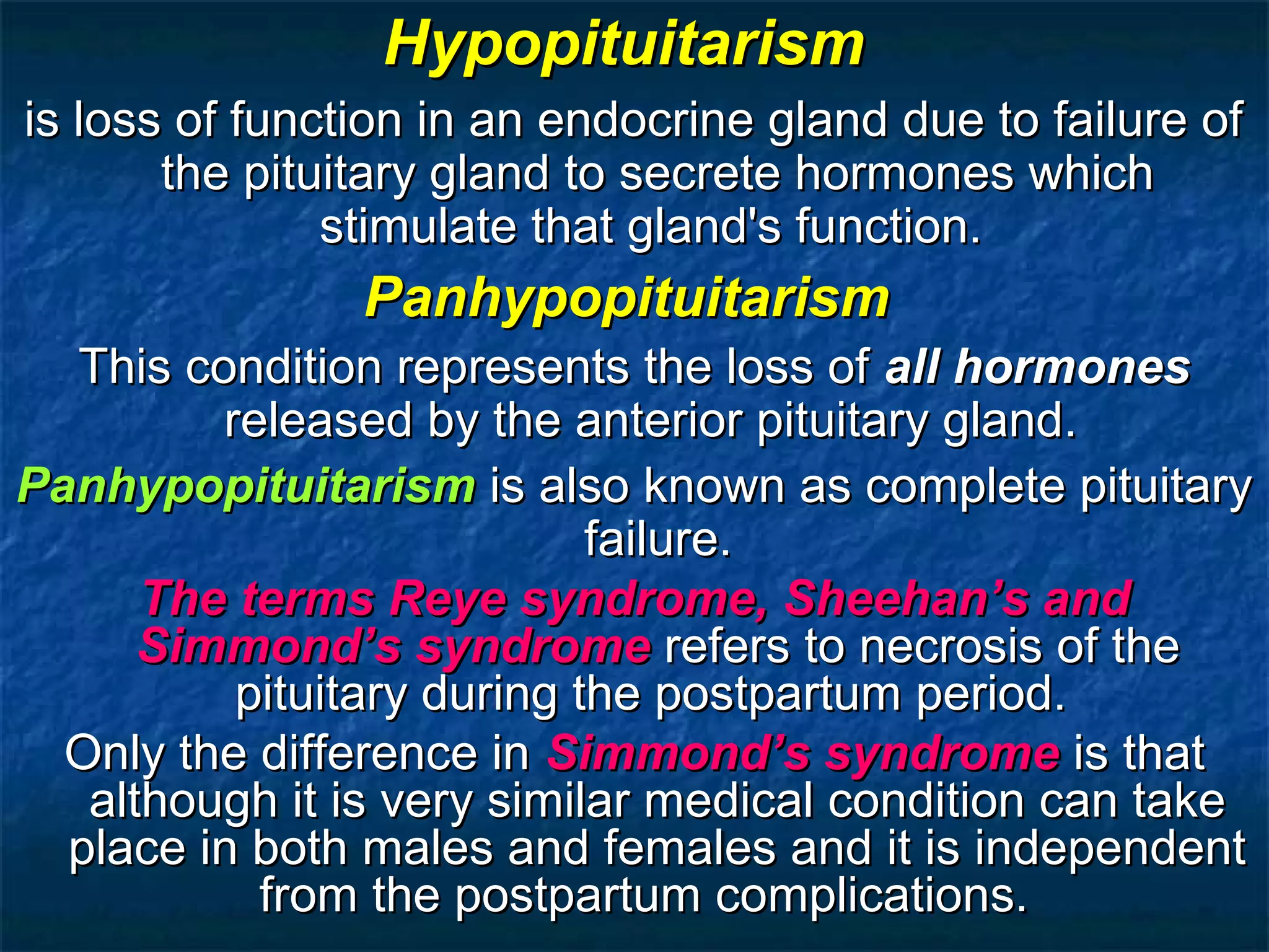 Hypopituitarism & Hyperpituitarism | PPT