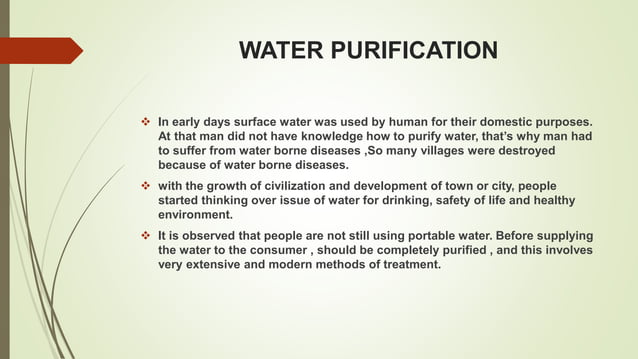 Water purification and methods | PPTX