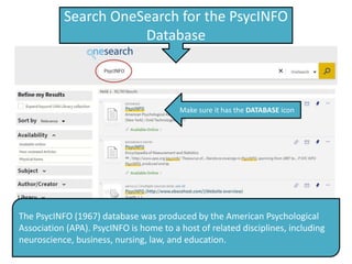 PsychINFO database searching, gender dysphoria 2017 | PPT