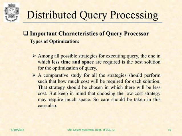 Query processing | PPT