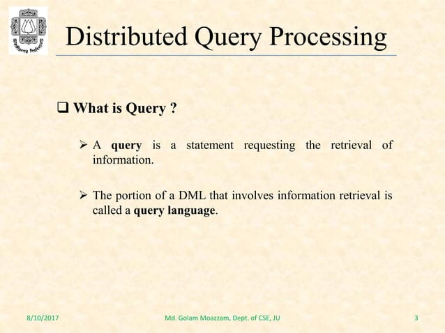 Query processing | PPT