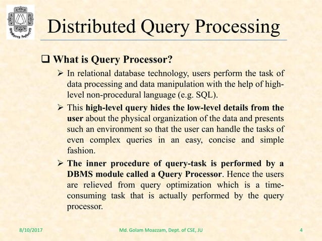 Query processing | PPT