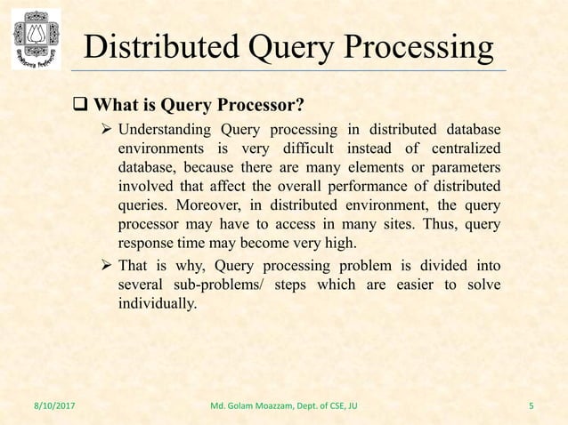 Query processing | PPT