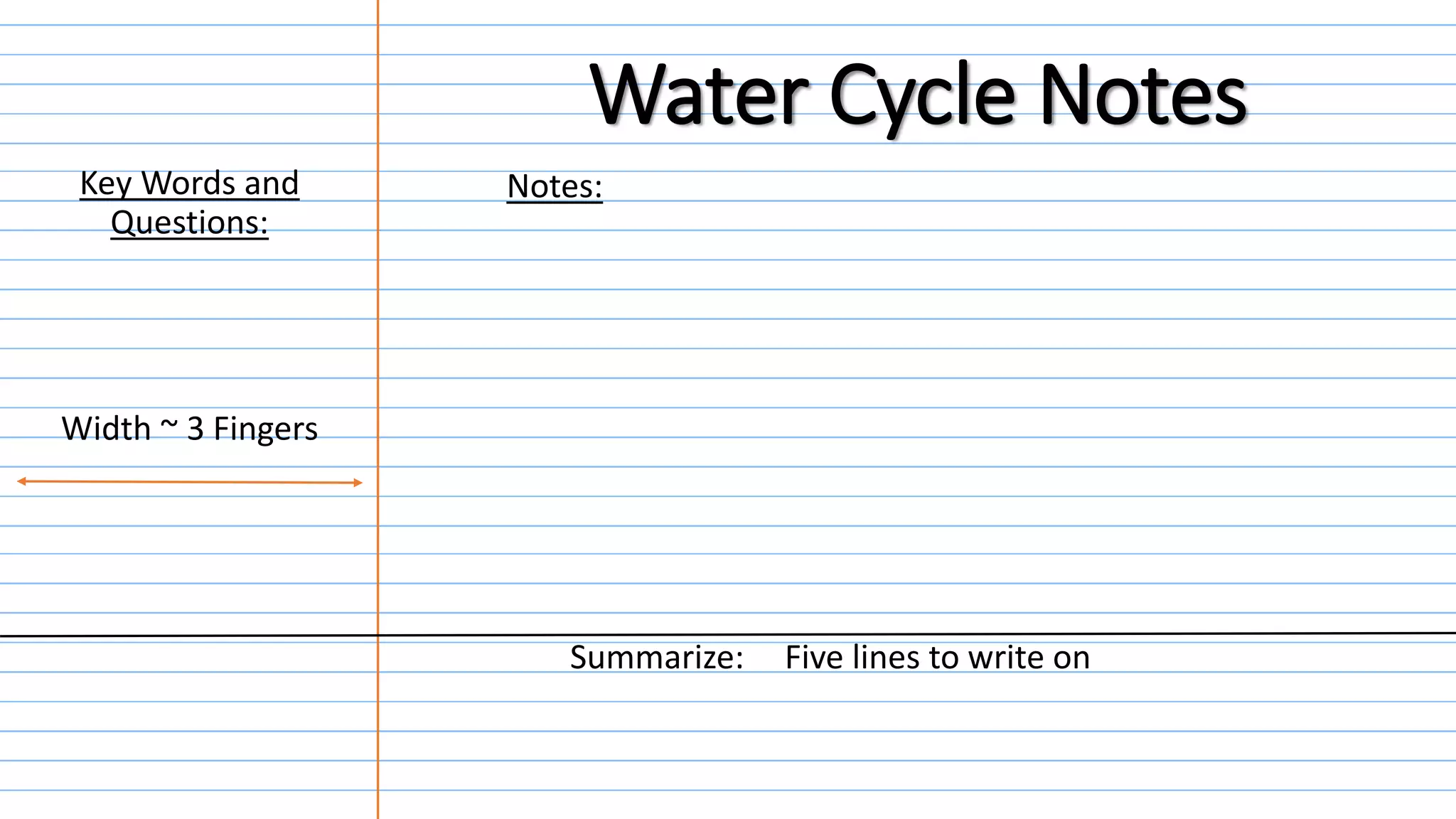 Water Cycle Notes | PPT