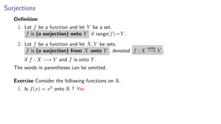 5.5 Injective and surjective functions. Dynamic slides. | PDF
