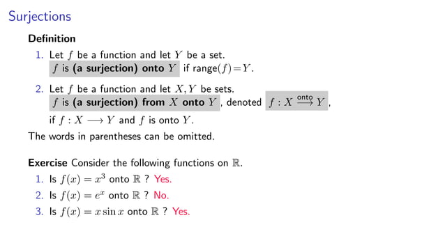 5.5 Injective and surjective functions. Dynamic slides. | PDF | Computing | Technology & Computing