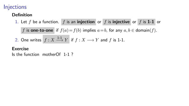 5.5 Injective and surjective functions. Dynamic slides. | PDF | Computing | Technology & Computing