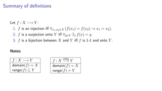 5.5 Injective and surjective functions. Dynamic slides. | PDF