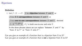 5.5 Injective and surjective functions. A handout. | PPT