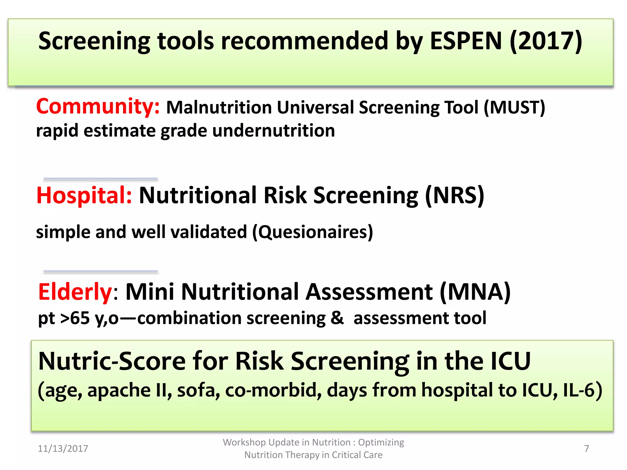 Nutrition risk assessment 2017 | PPTX