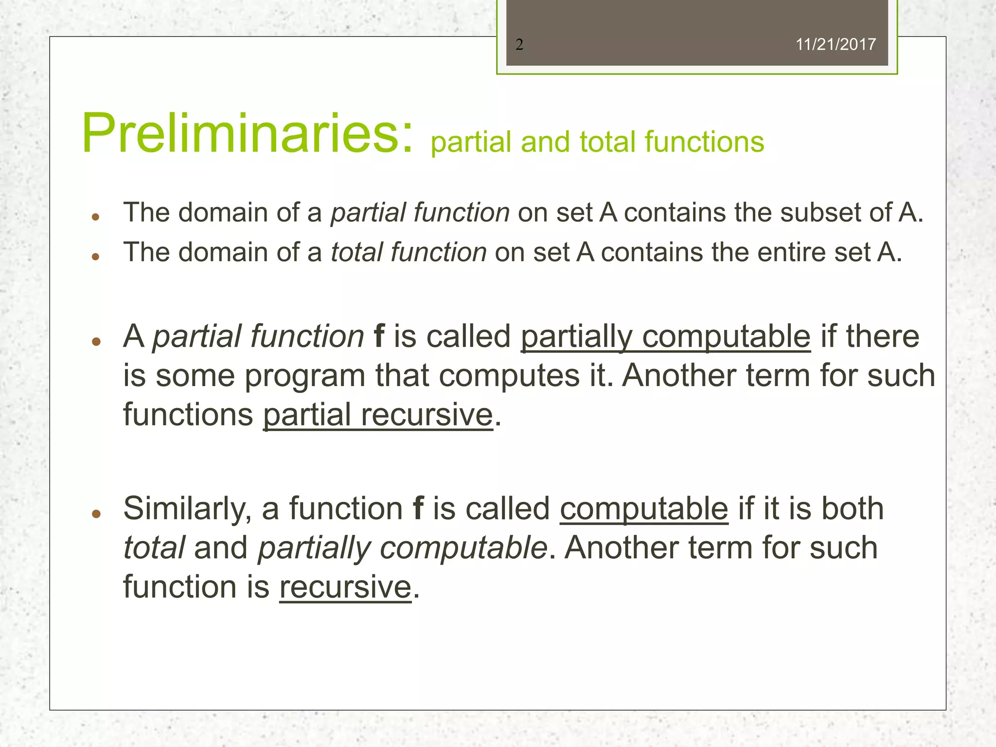 5.2 primitive recursive functions | PPT 5.2 primitive recursive functions | PPT